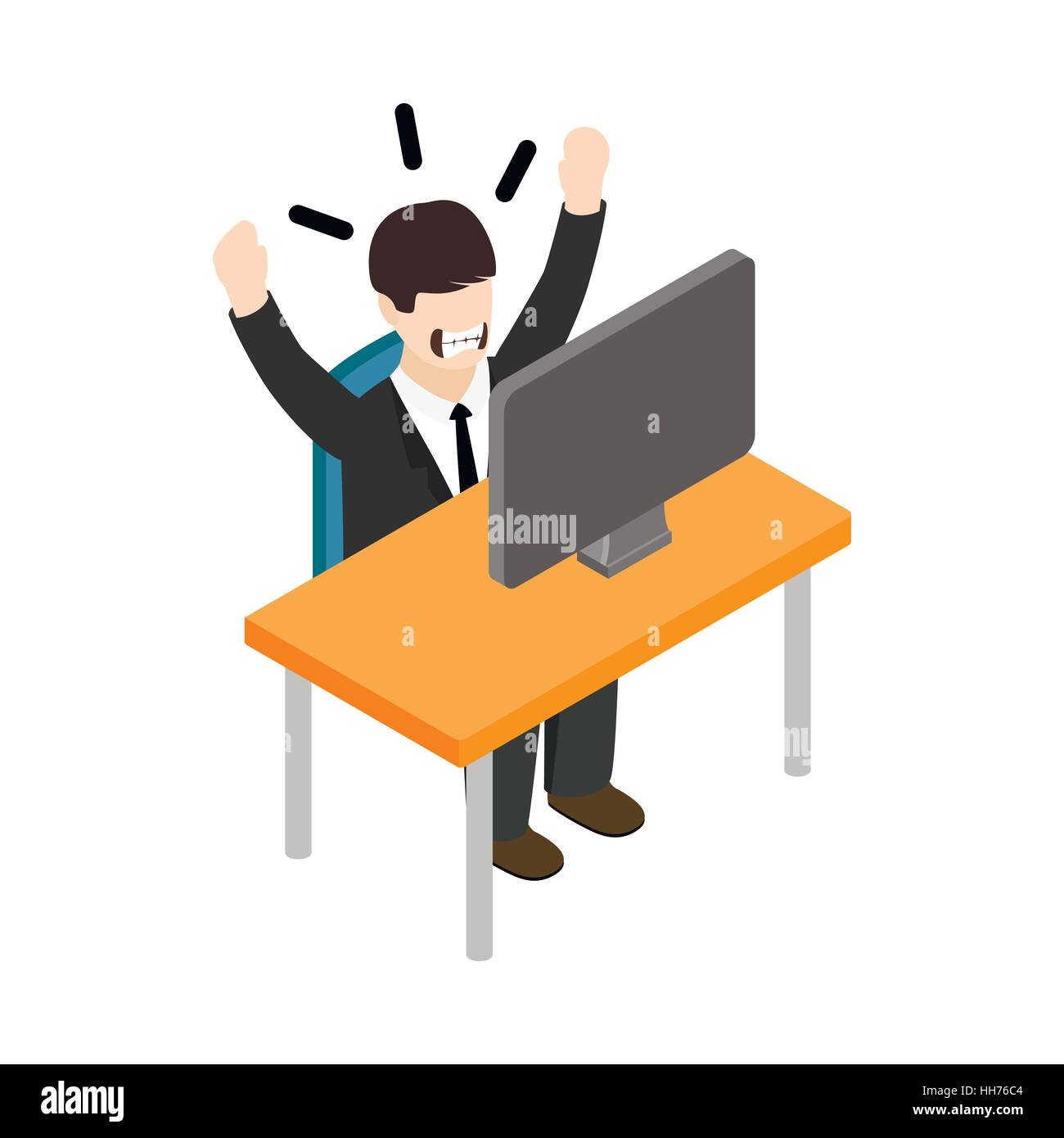Stress situation at work icon, isometric 3d style Stock Vector Image ...