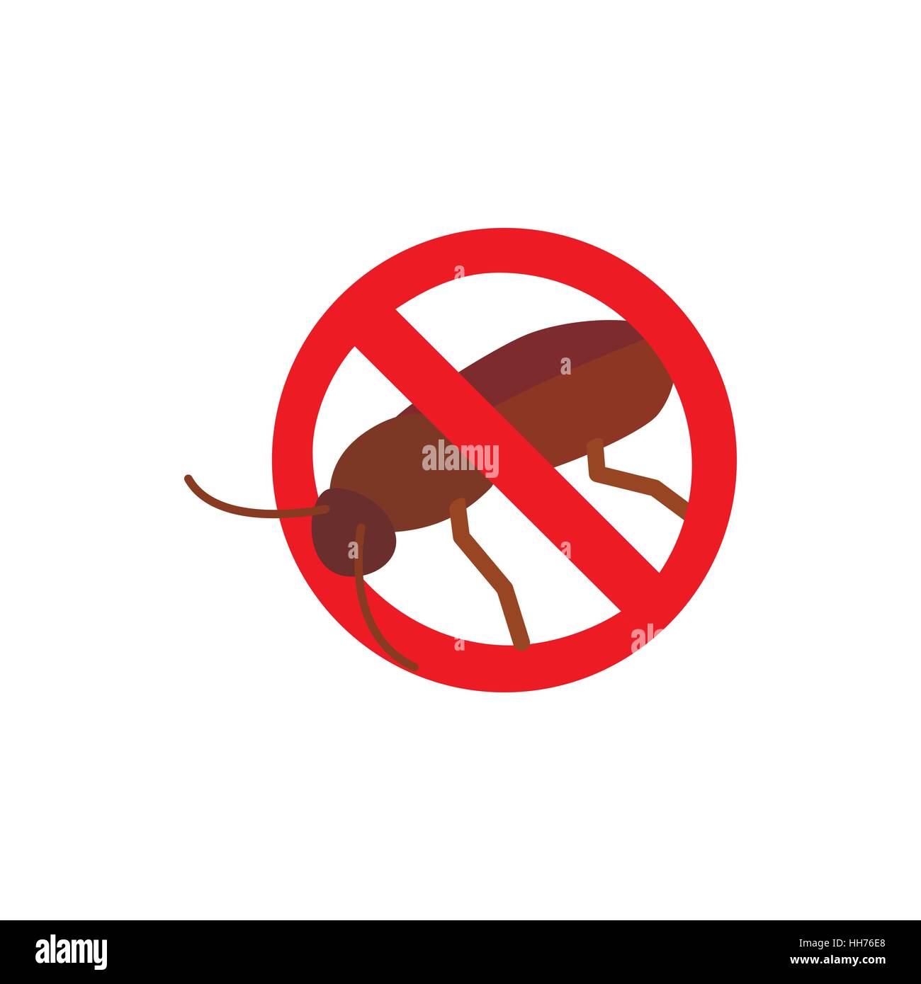 Warning sign with cockroach icon Stock Vector Image & Art - Alamy