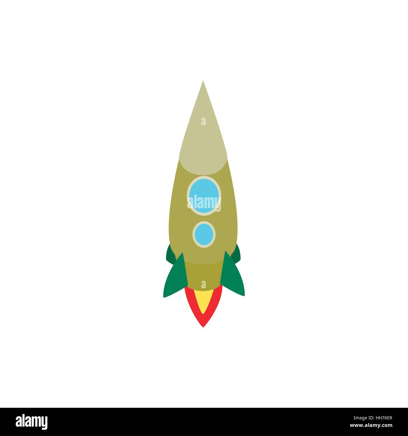 Green rocket with two portholes icon Stock Vector Image & Art - Alamy