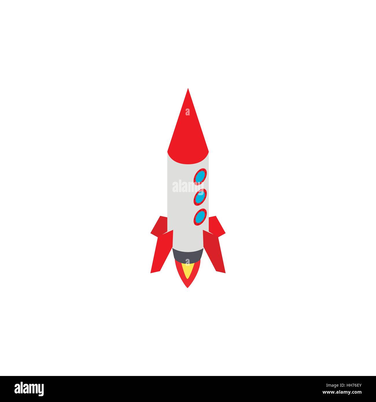 Red and gray rocket icon, isometric 3d style Stock Vector Image & Art ...