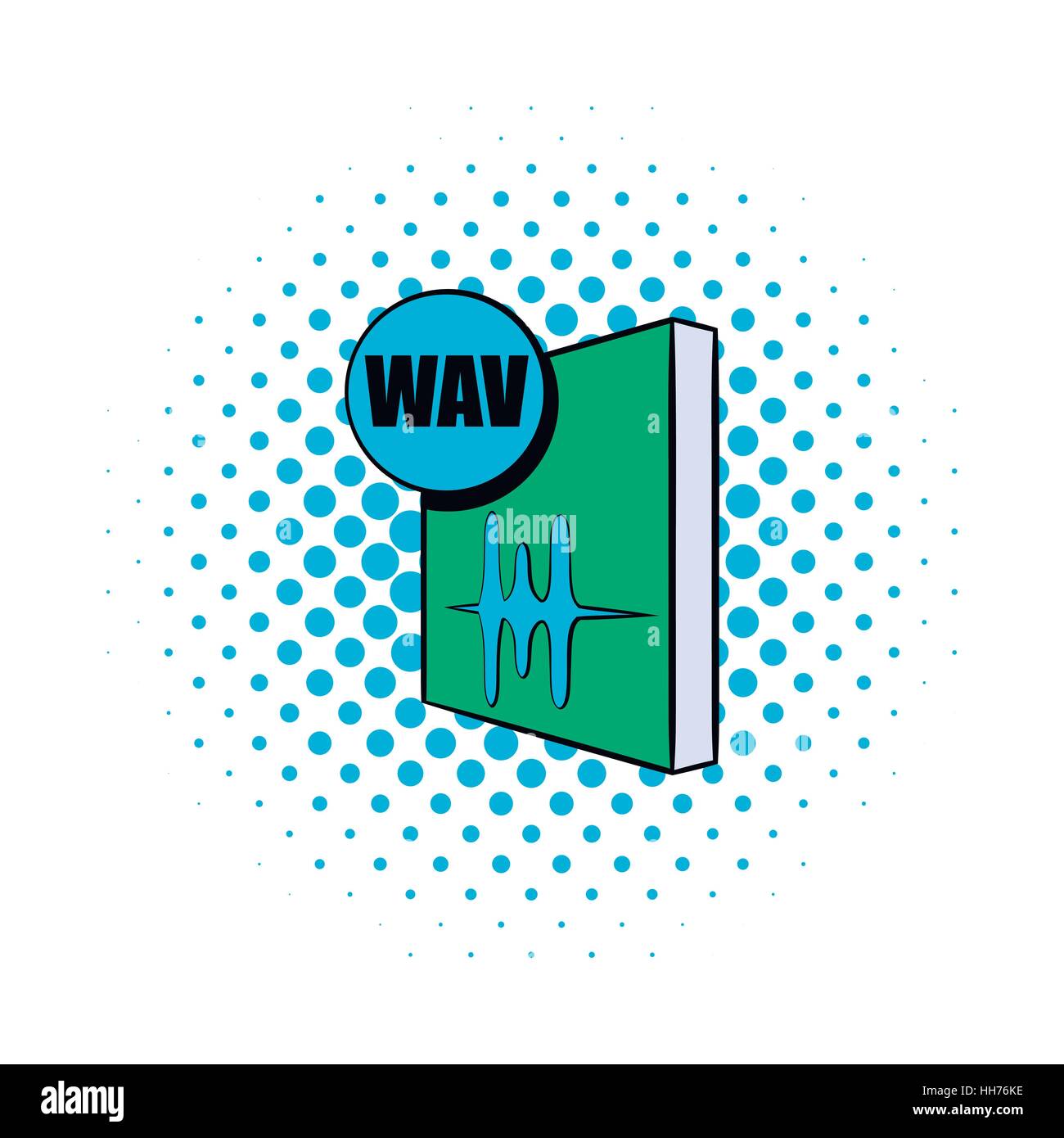 WAV file icon in comics style Stock Vector Image & Art - Alamy