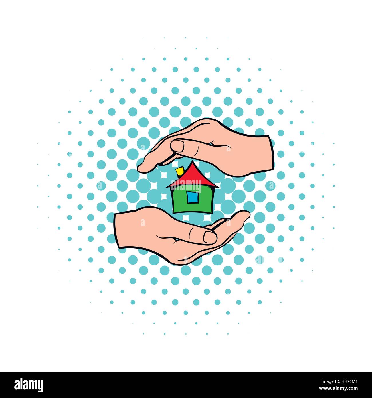 House in hands icon, comics style Stock Vector Image & Art - Alamy