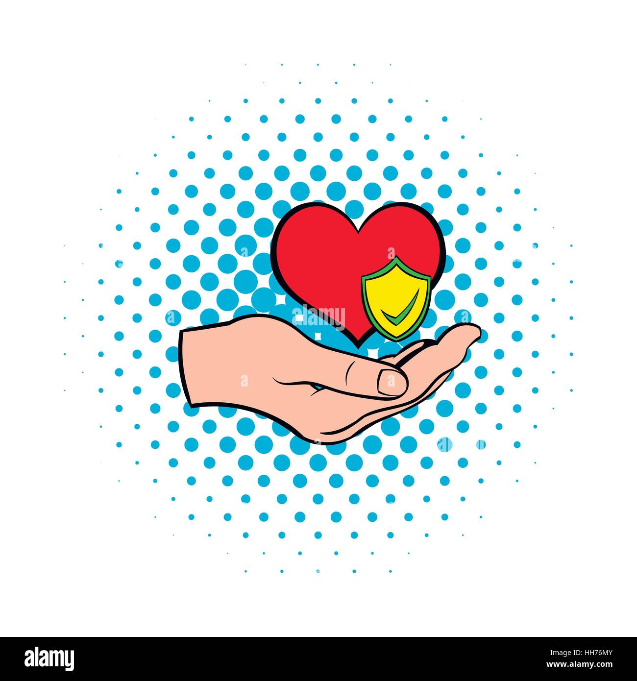 Hand holding red heart icon, comics style Stock Vector Image & Art - Alamy