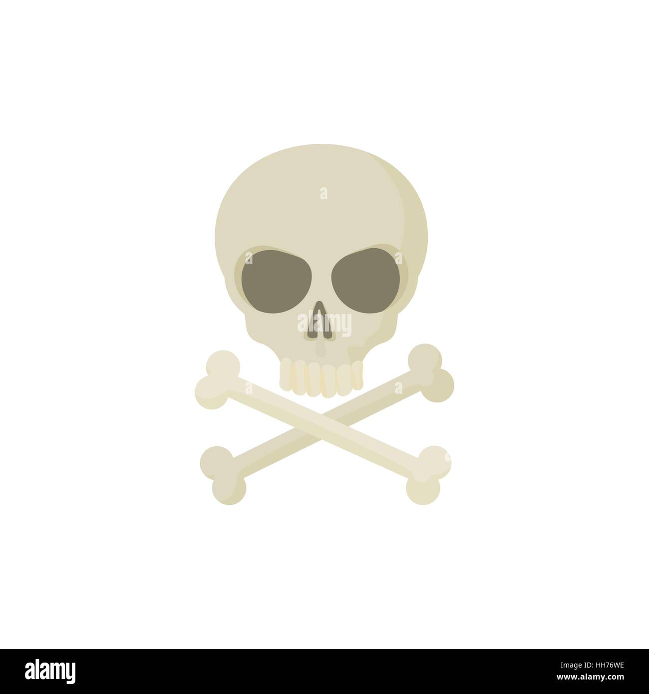 Skull with two crossed bones icon, cartoon style Stock Vector Image ...
