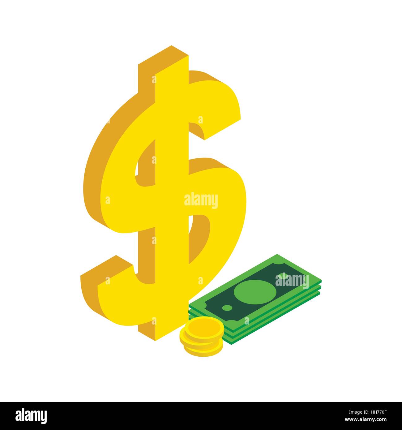 American dollars icon, isometric 3d style Stock Vector Image & Art - Alamy