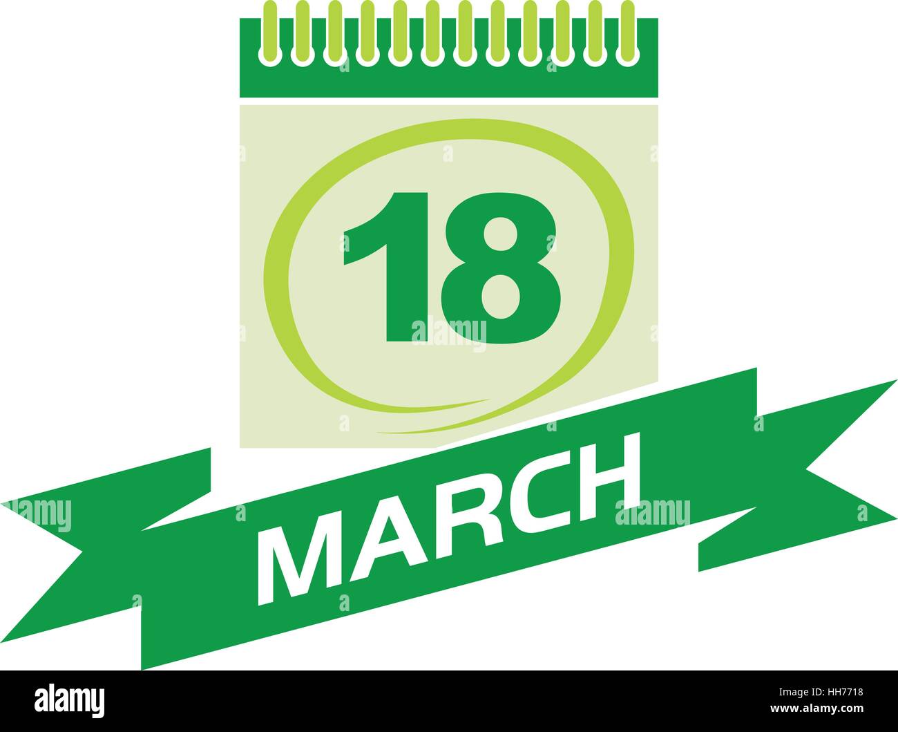 18 March Calendar with Ribbon Stock Vector Image & Art - Alamy