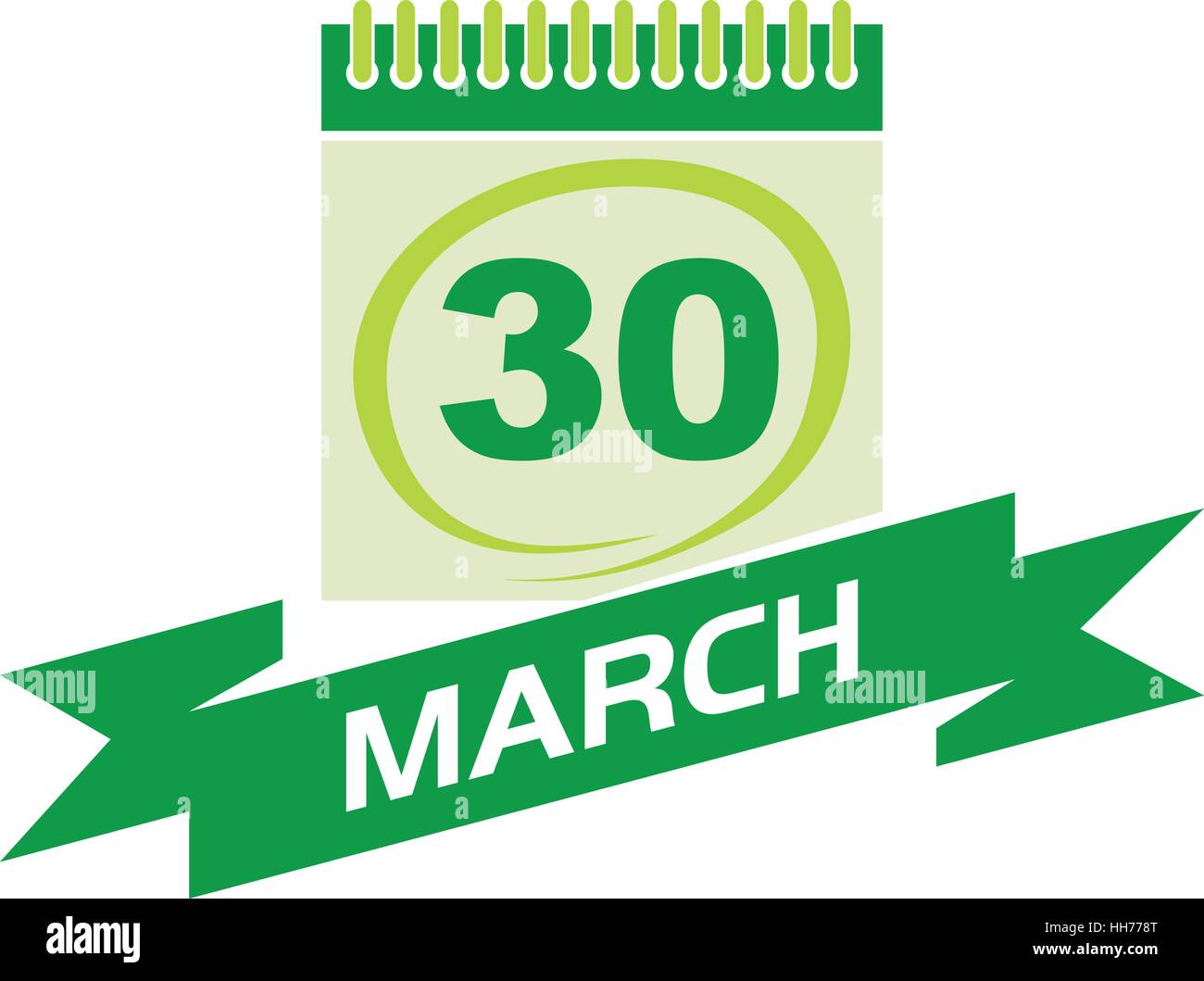 30 March Calendar with Ribbon Stock Vector Image & Art - Alamy