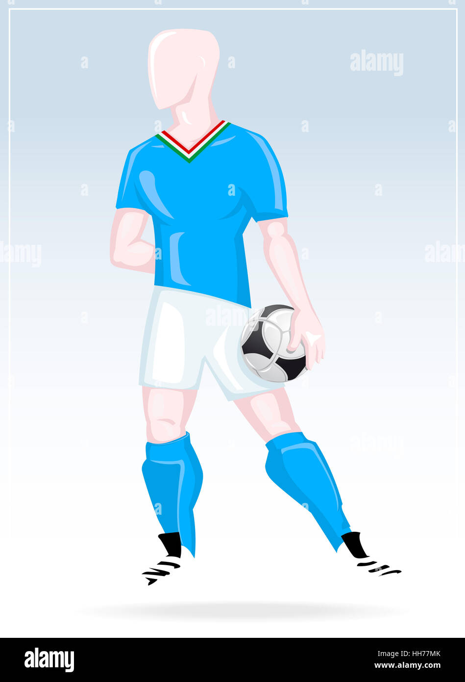 Stylized soccer player with ball for sport vector series Stock Photo ...