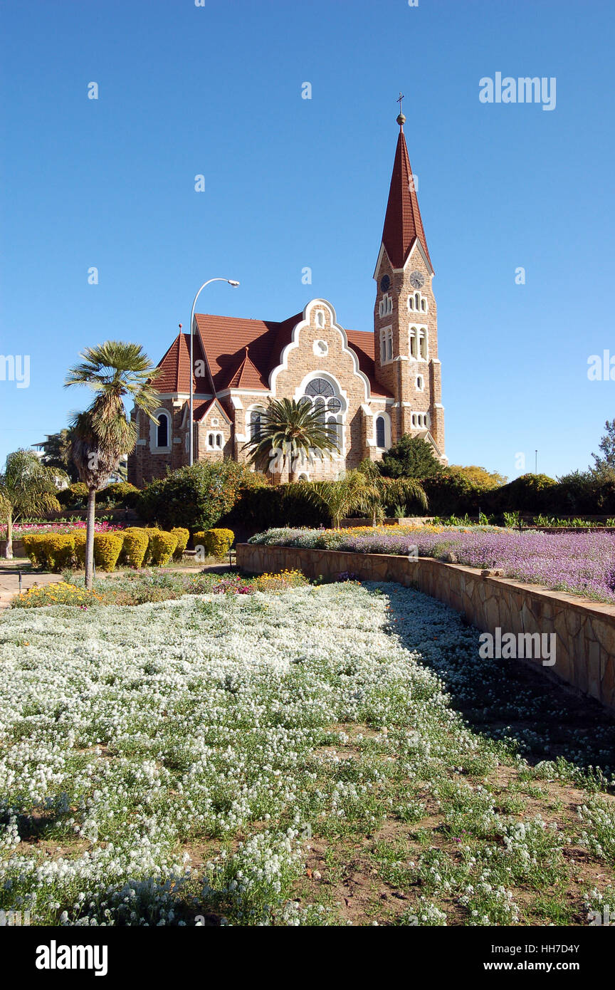 church, monument, namibia, sights, attraction, landmark, blue, tower ...