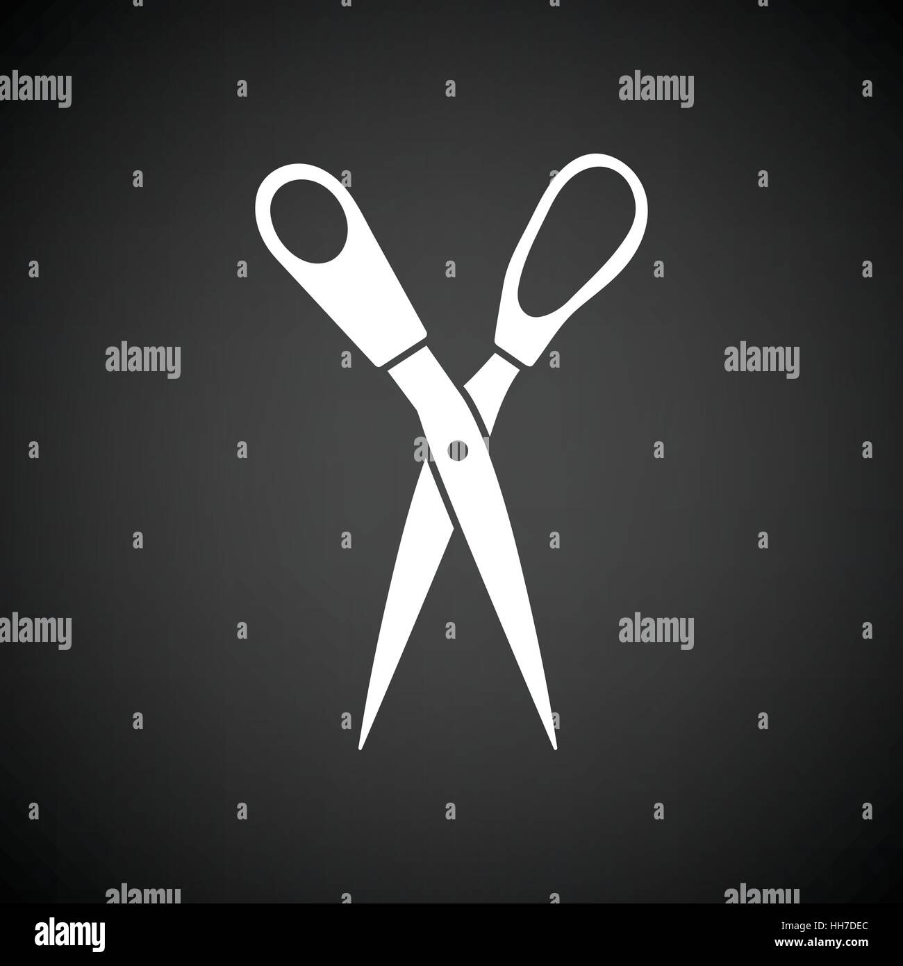 Tailor scissor icon. Black background with white. Vector illustration ...