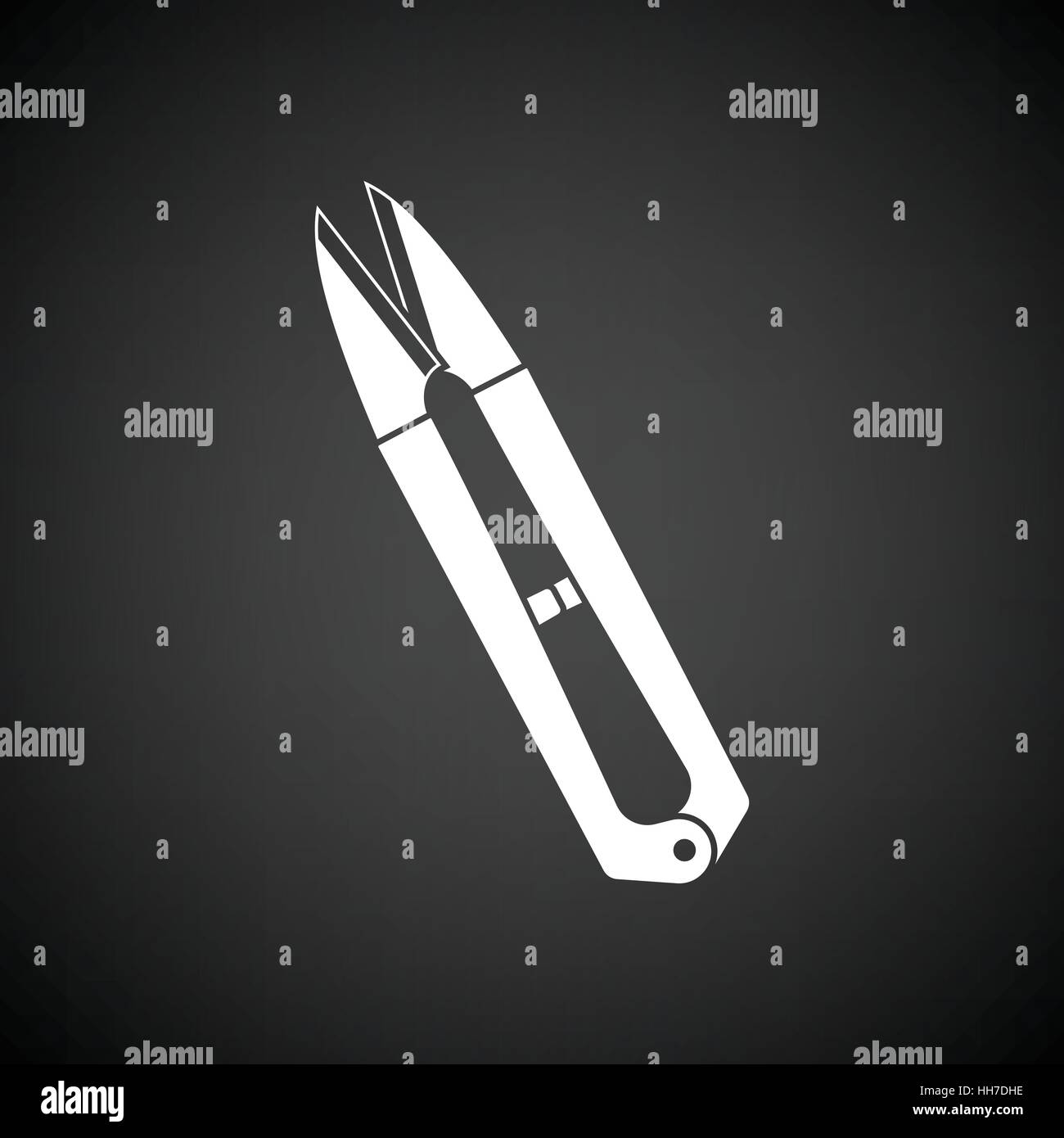 Seam ripper icon. Black background with white. Vector illustration ...