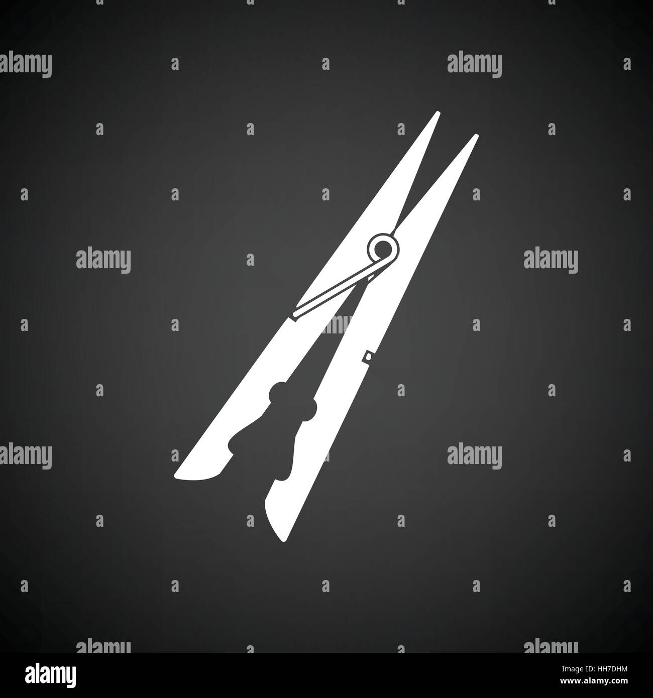 Cloth peg icon. Black background with white. Vector illustration Stock ...