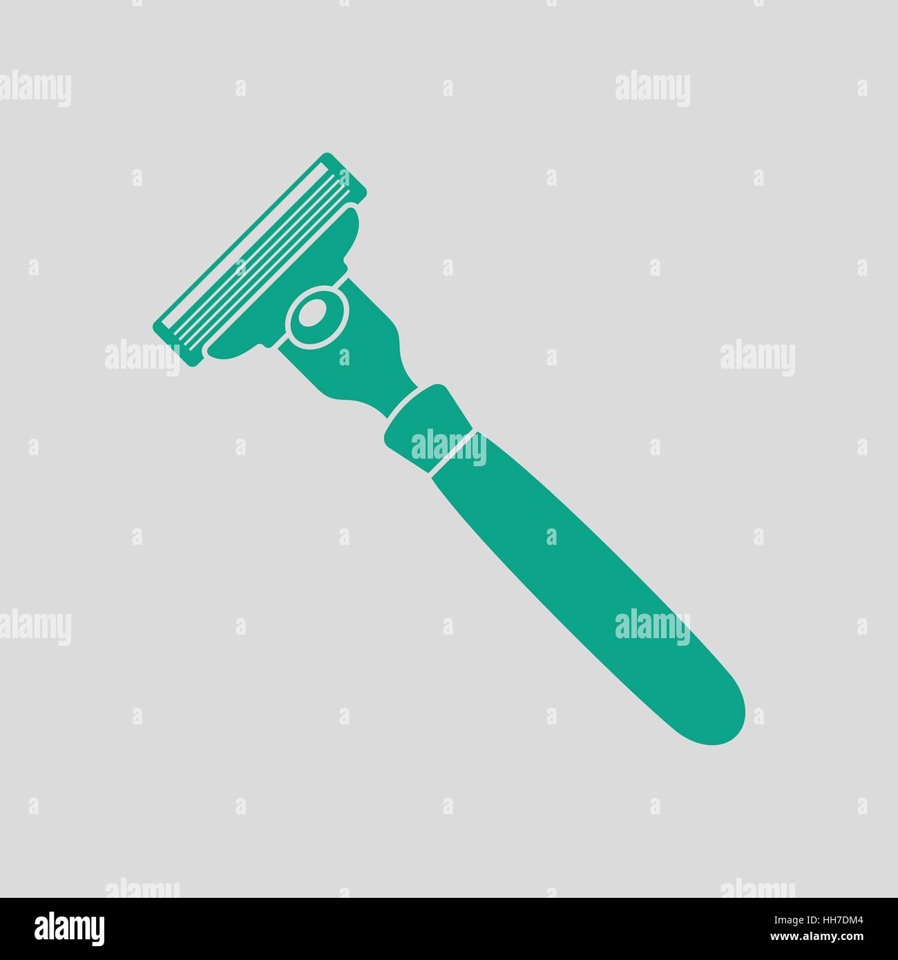 Safety razor icon. Gray background with green. Vector illustration ...