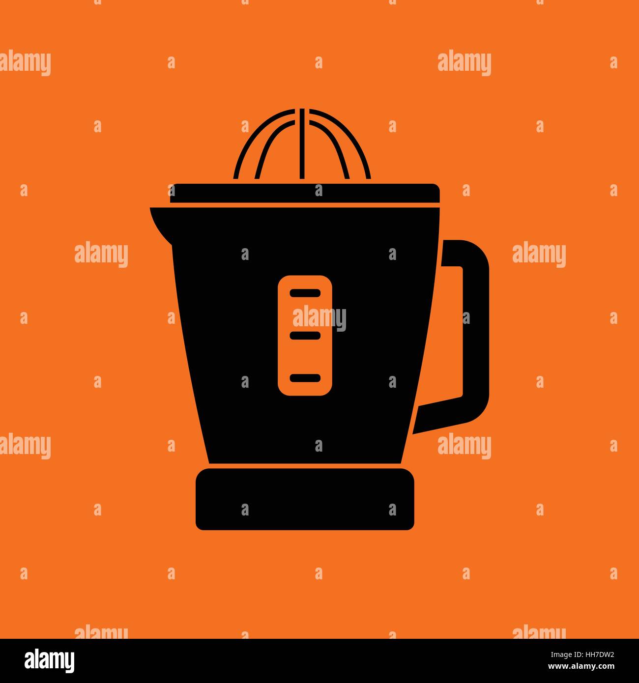 Citrus juicer machine icon. Orange background with black. Vector ...