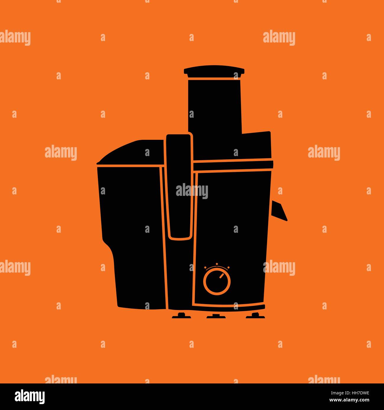 Juicer machine icon. Orange background with black. Vector illustration ...