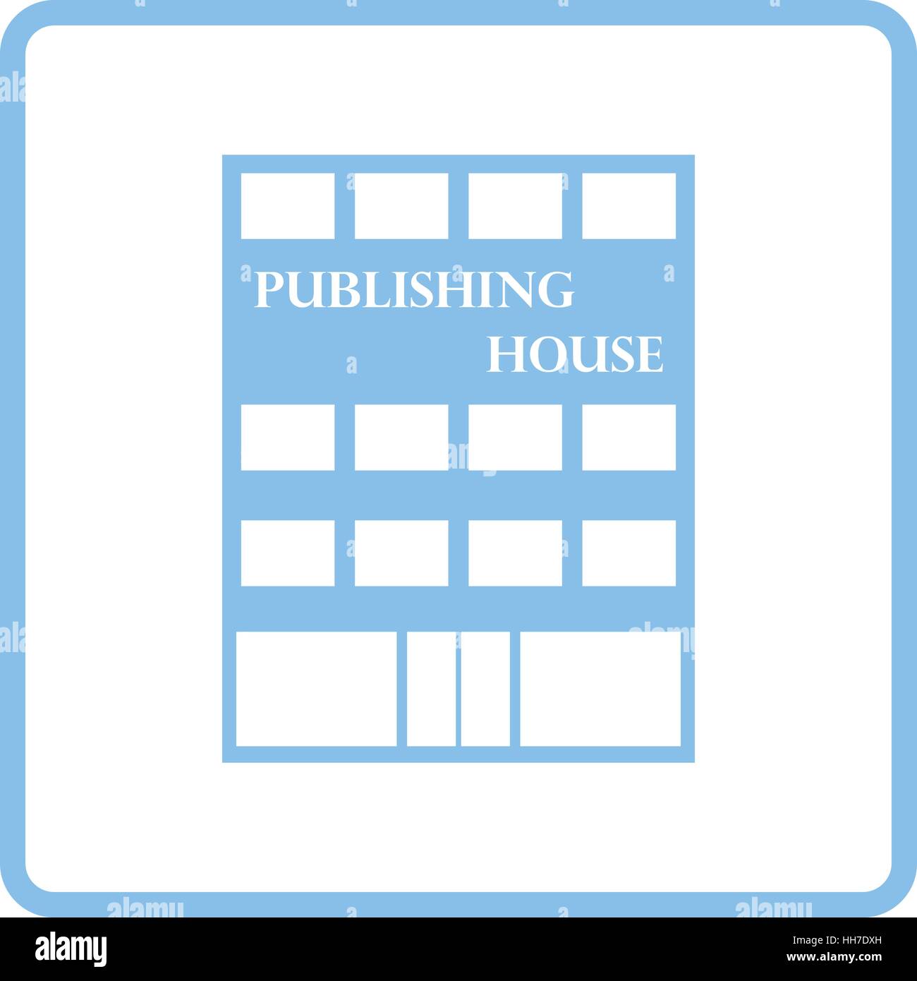 Publishing house icon. Blue frame design. Vector illustration Stock ...