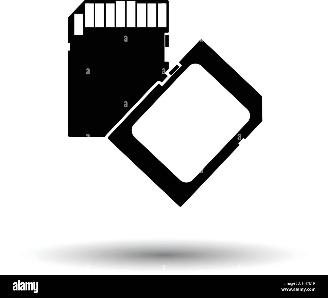 Memory card icon. Black background with white. Vector illustration ...