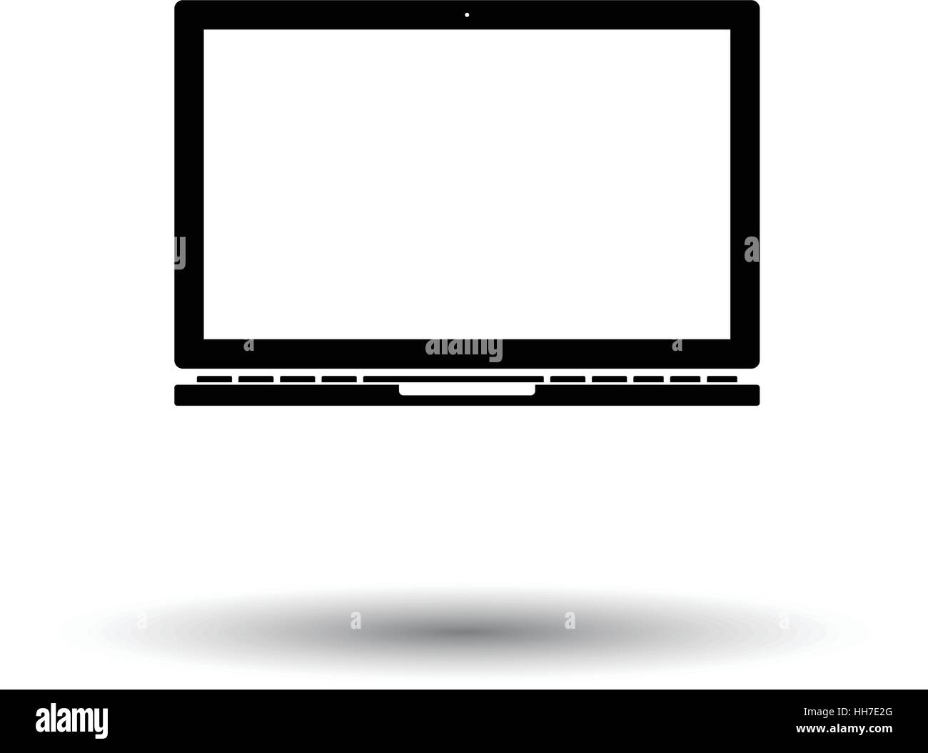 Laptop icon. Black background with white. Vector illustration Stock ...