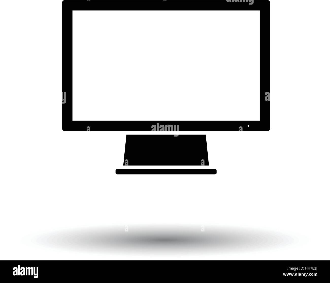 Monitor icon. Black background with white. Vector illustration Stock ...