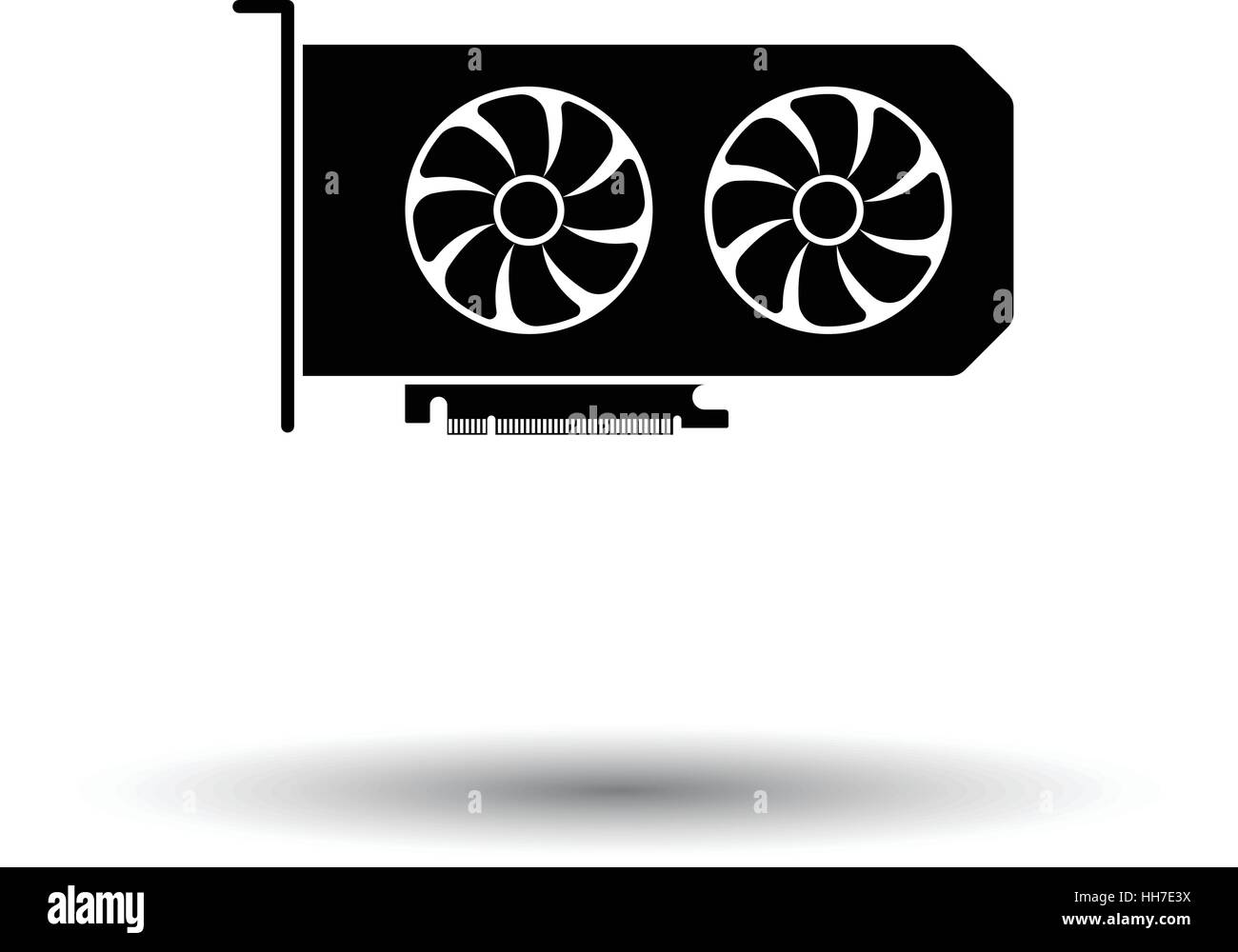 GPU icon. Black background with white. Vector illustration Stock Vector ...