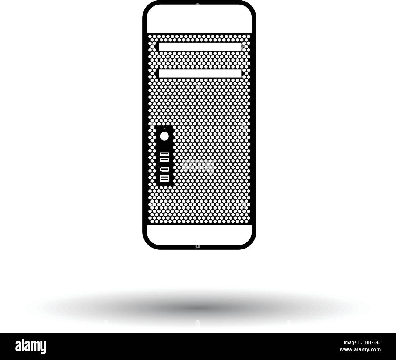 System unit icon. Black background with white. Vector illustration ...