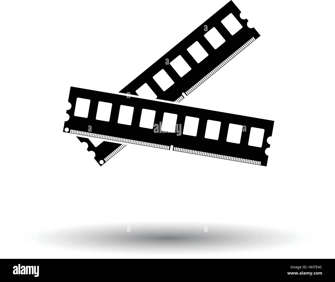 Computer memory icon. Black background with white. Vector illustration ...