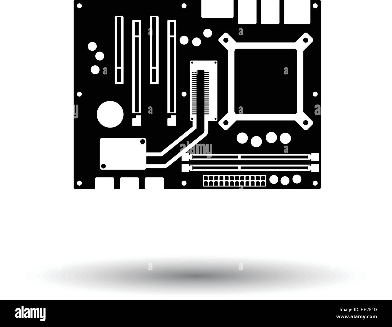 Motherboard icon. Black background with white. Vector illustration Stock Vector Image & Art - Alamy