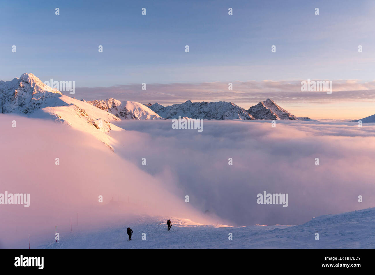 Winter inversion in the Tatra Mountains during sunset Stock Photo - Alamy