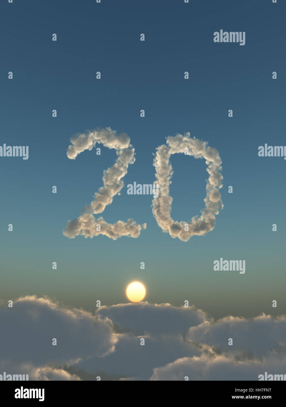 blue, one, twenty, number, digit, firmament, sky, clouds, sign, signal ...