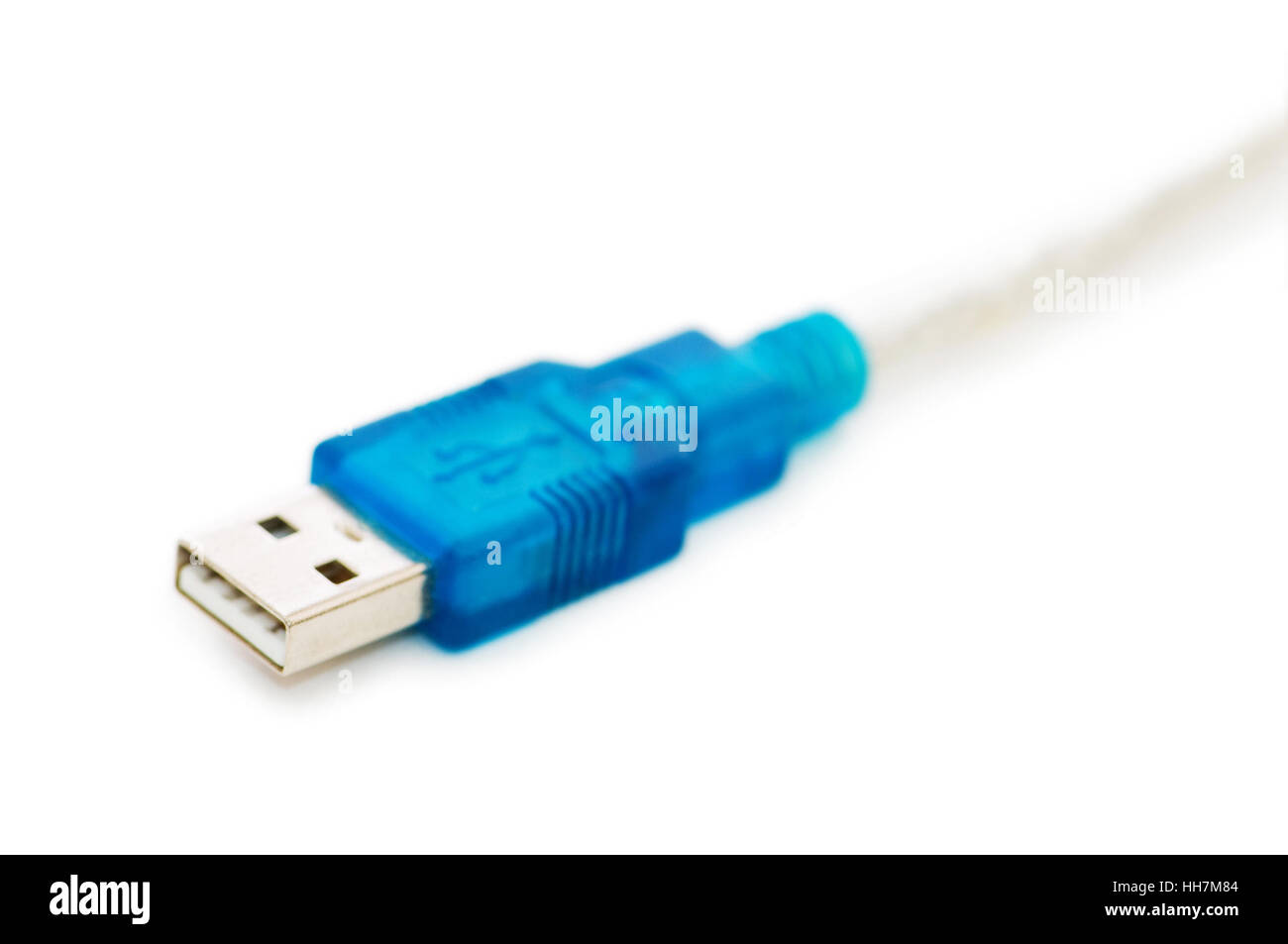 Blue USB cable - shallow depth of field Stock Photo - Alamy