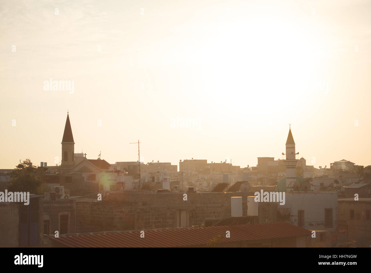Old city of Akko at the sunset. Israel, sea port Stock Photo - Alamy