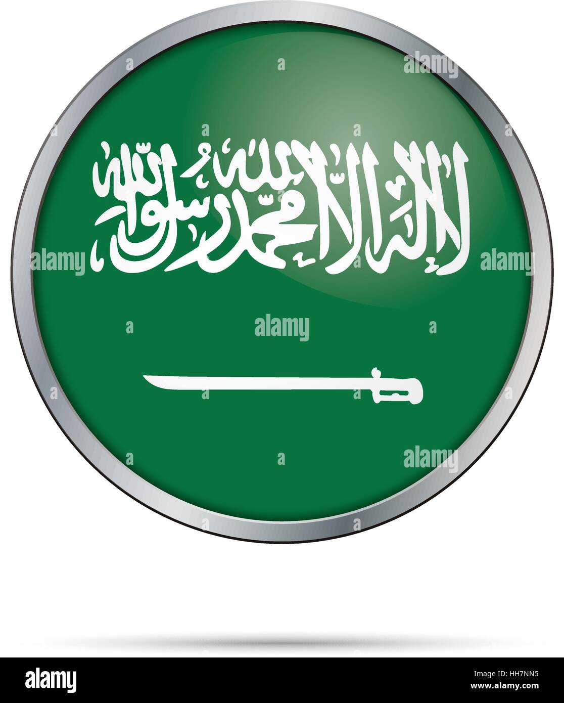 Vector Saudi-Arabian flag button. Saudi Arabia flag glass button style ...