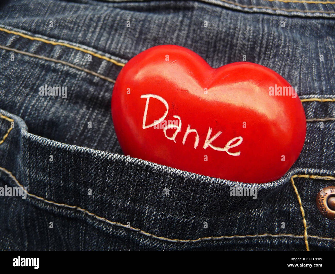 thanks in jeans pocket Stock Photo - Alamy