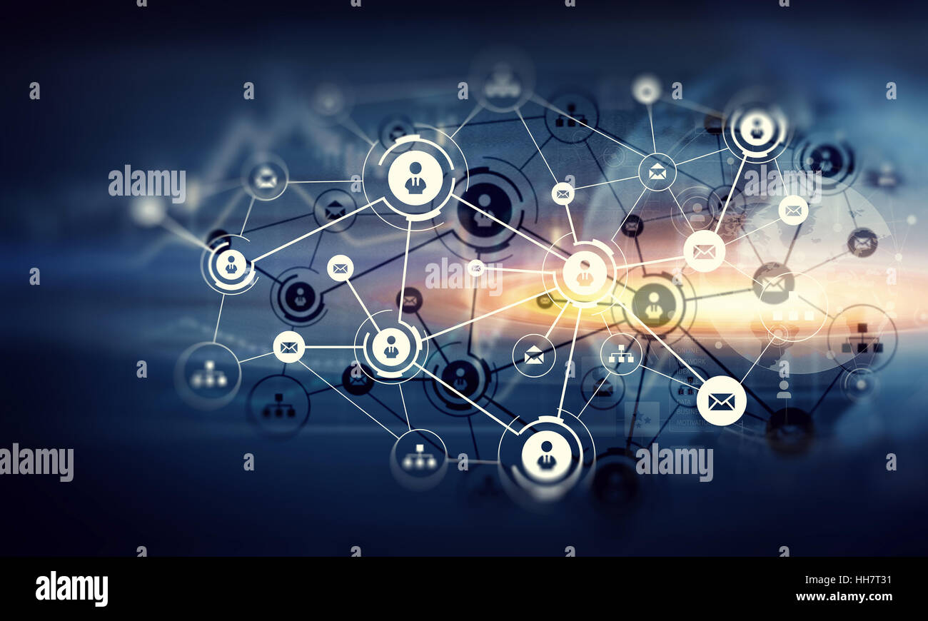 Digital interface background with graphs and diagrams. 3D rendering ...
