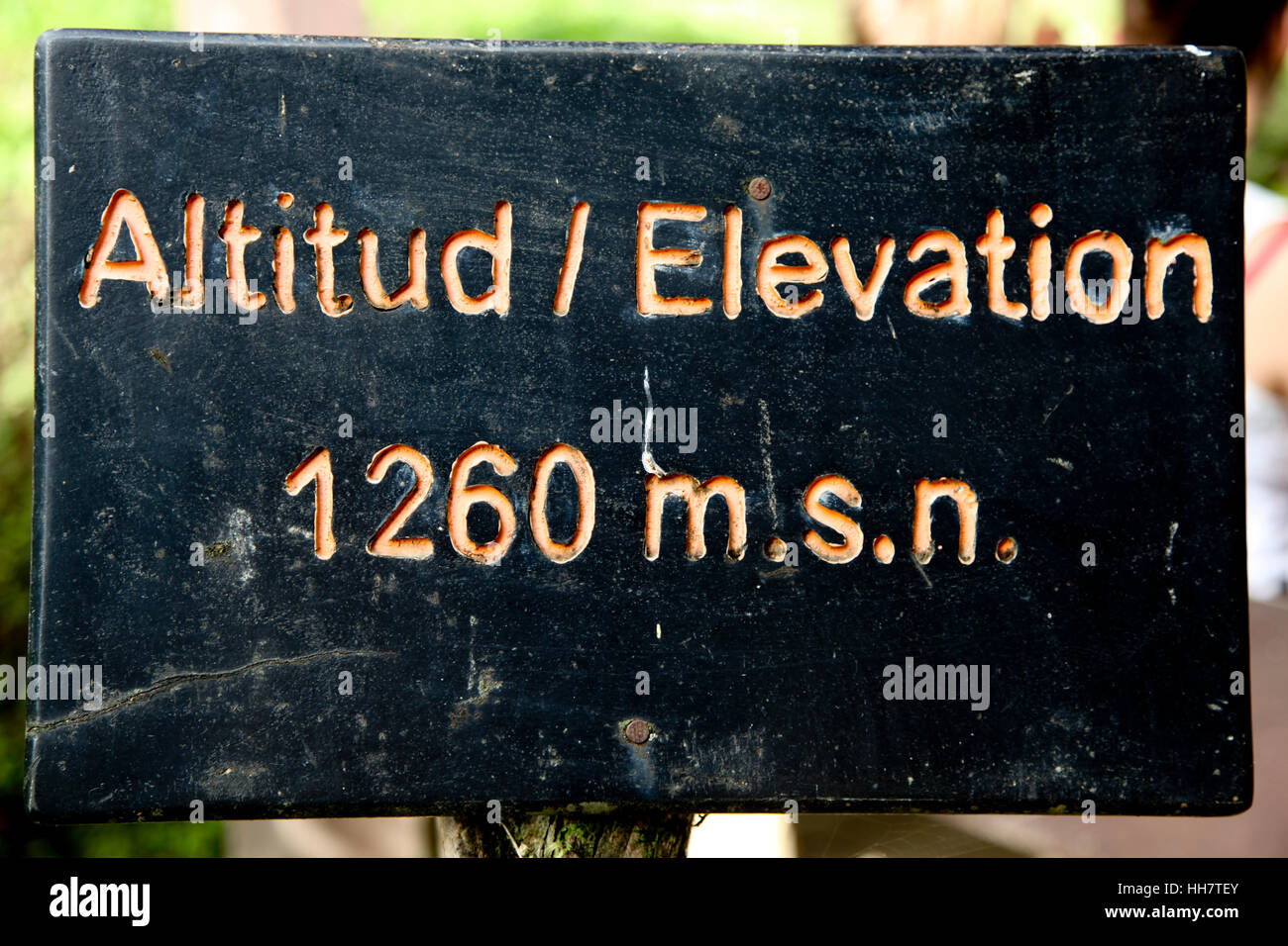 Monteverde Elevation Sign Stock Photo - Alamy