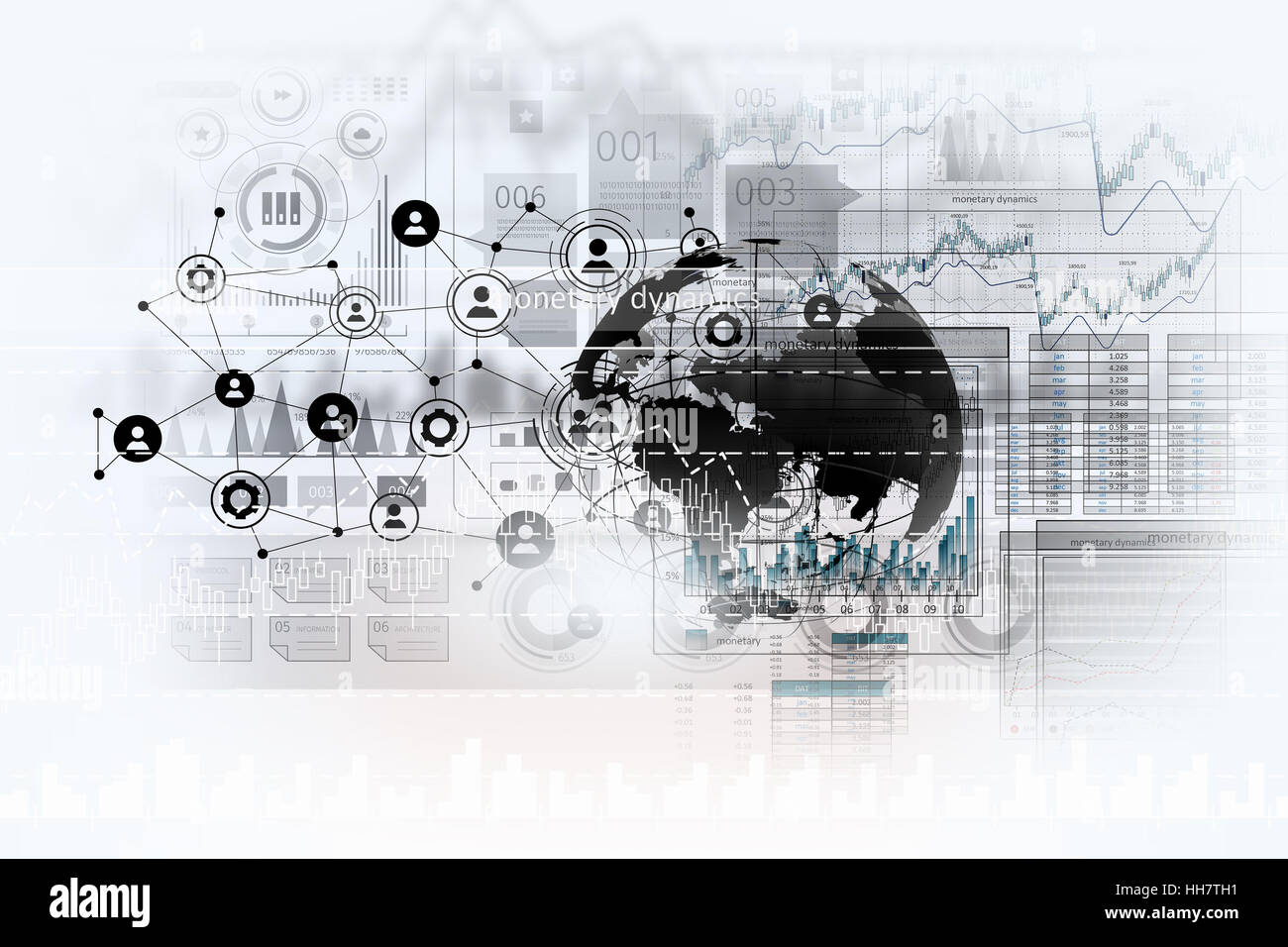 Global social media concept with technology planet and connection lines ...