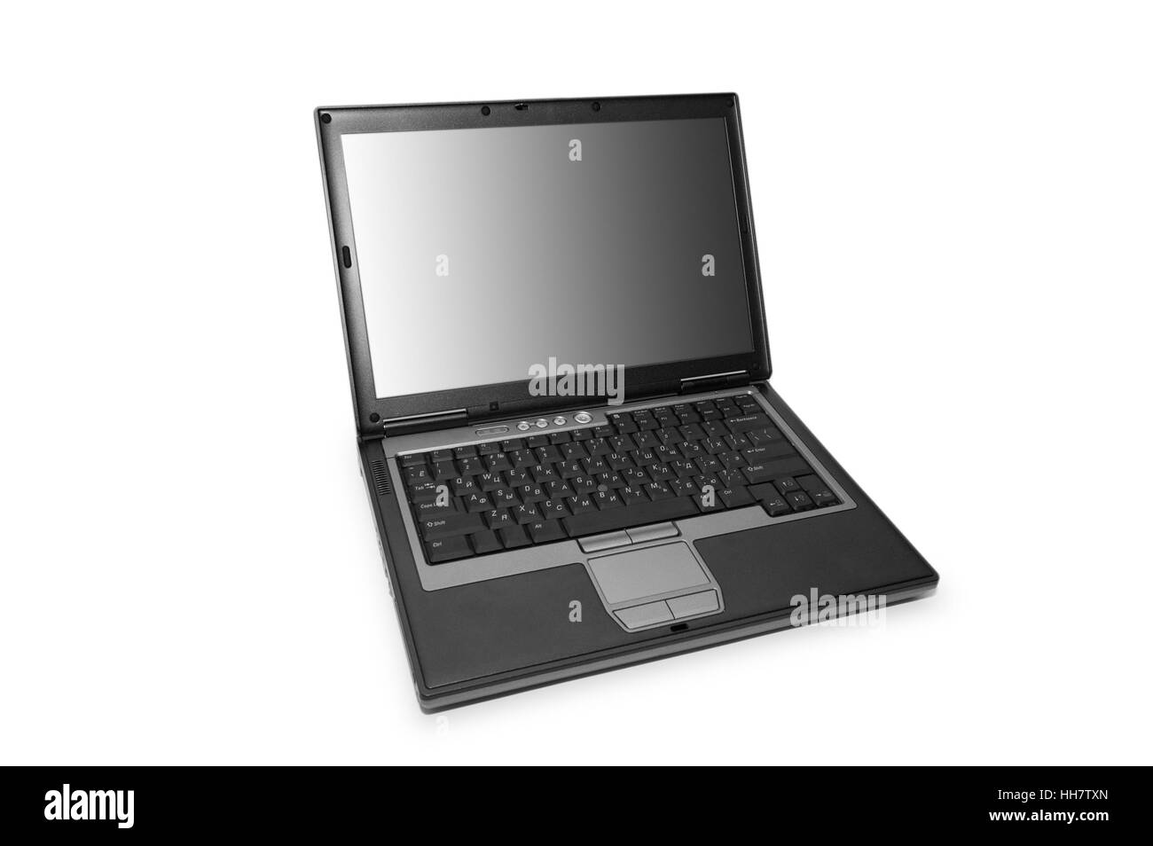 Silver laptop isolated on the white background Stock Photo - Alamy