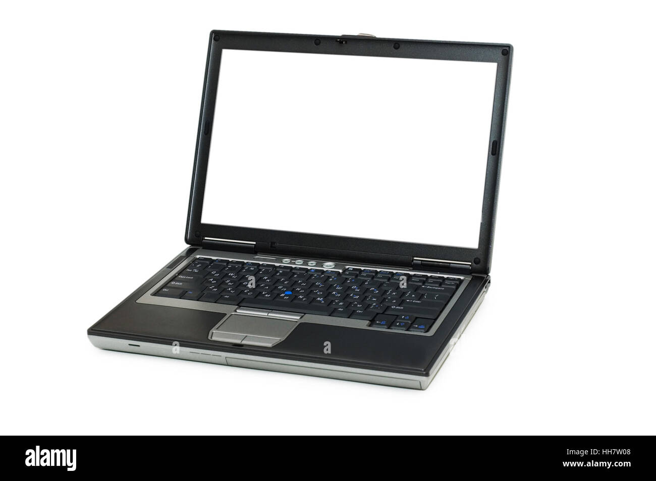 Silver laptop isolated on the white background Stock Photo - Alamy