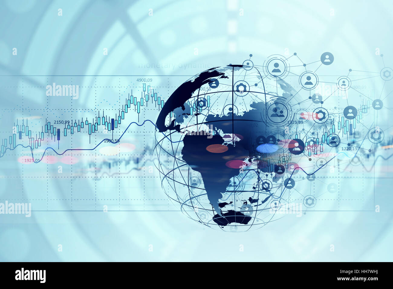 Global social media concept with technology planet and connection lines ...