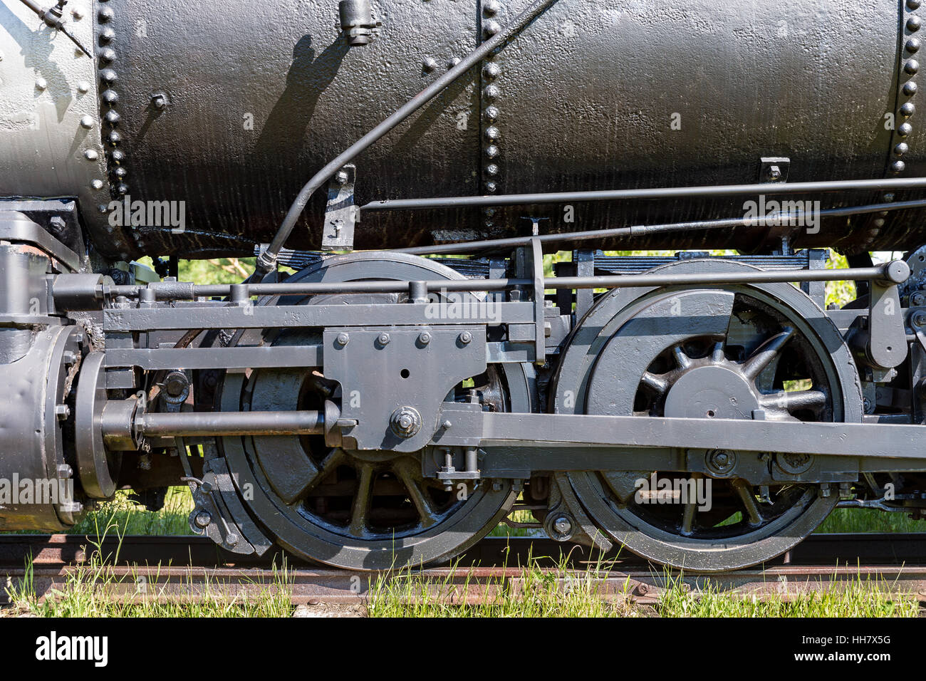 Old steam train engine wheels showing lots of detail and texture Stock ...