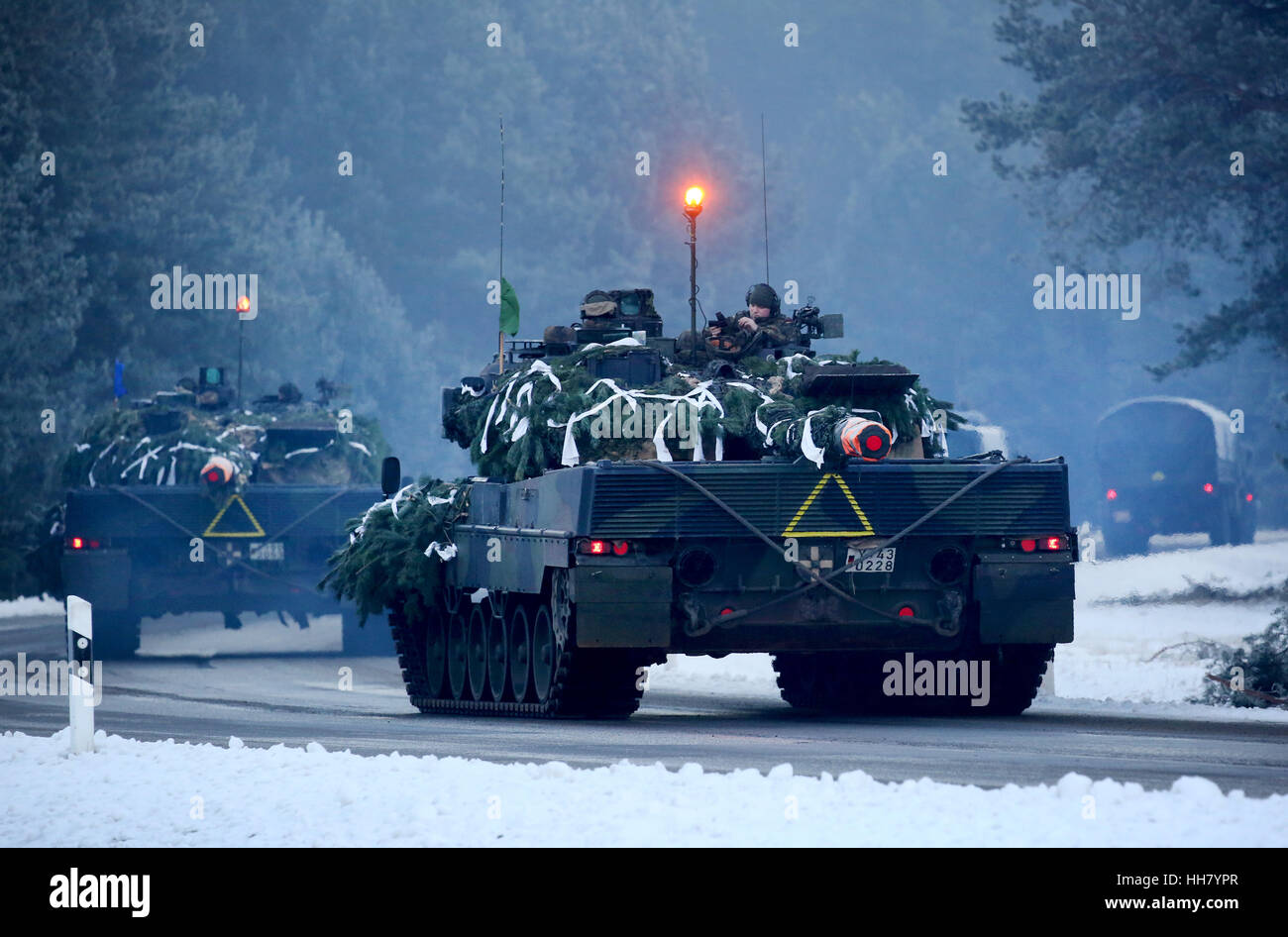 Torgelow, Germany. 17th Jan, 2017. A column of German Bundeswehr ...