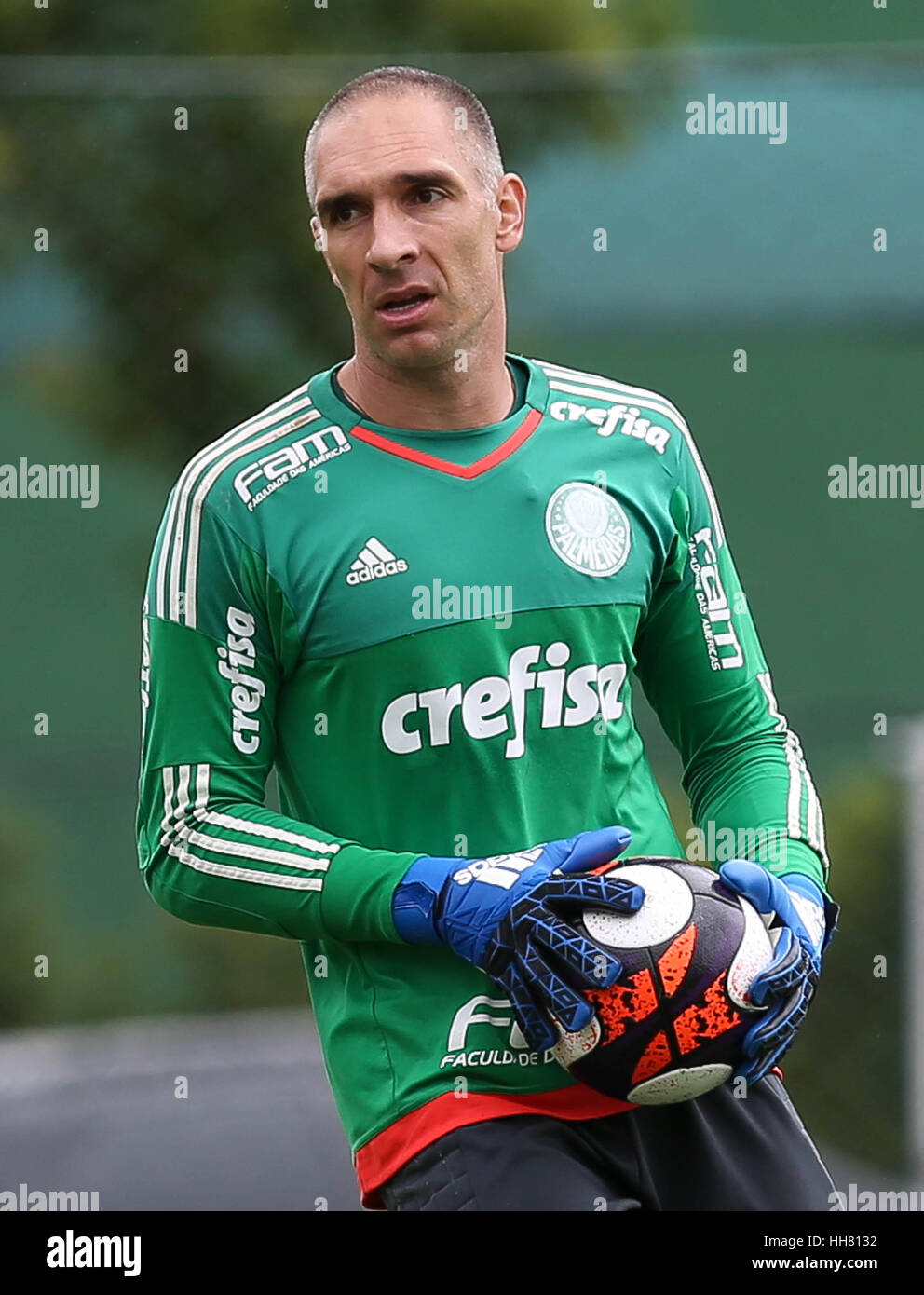 SÃO PAULO, SP - 17.01.2017: TREINO DO PALMEIRAS - The goalkeeper ...