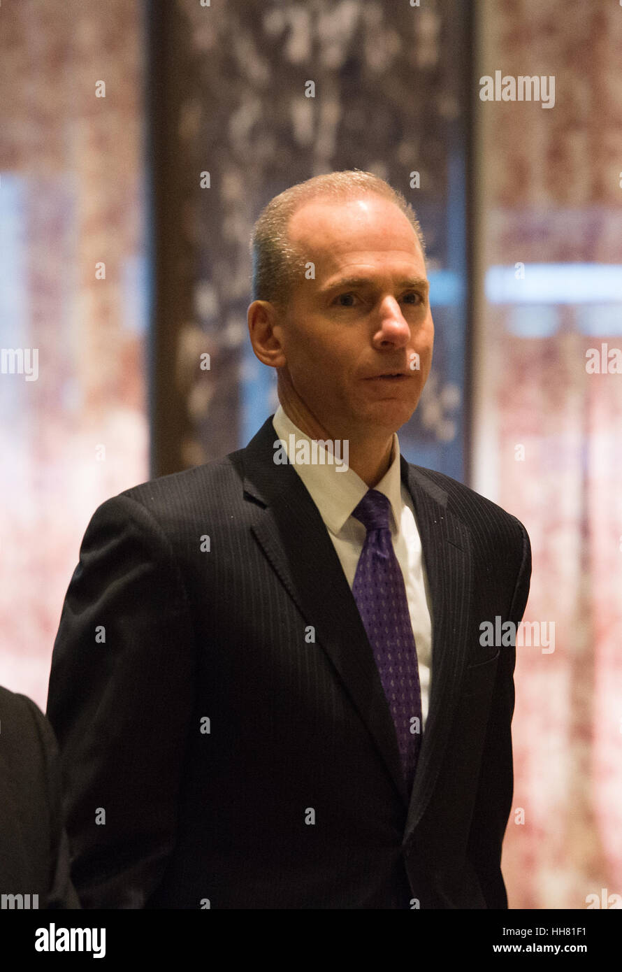 New York, USA. 17th Jan, 2017. Dennis A. Muilenburg, president and ...