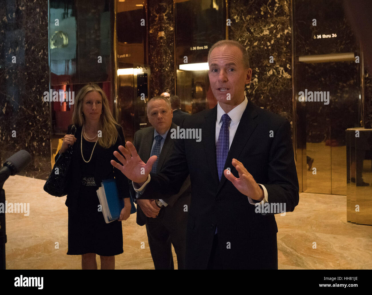 New York, USA. 17th Jan, 2017. Dennis A. Muilenburg, president and ...
