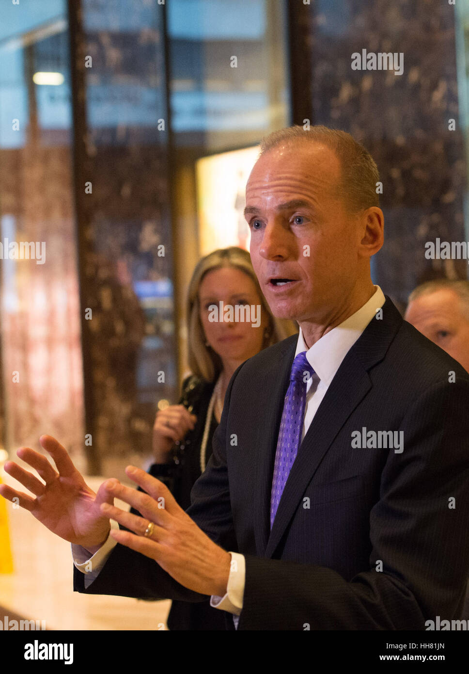 New York, USA. 17th Jan, 2017. Dennis A. Muilenburg, president and ...