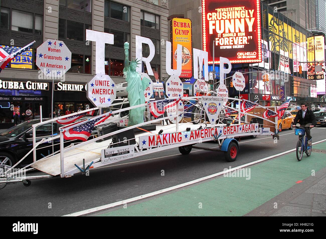 New York, NY, USA. 17th Jan, 2017. The Trump Unity Bridge with creator ...