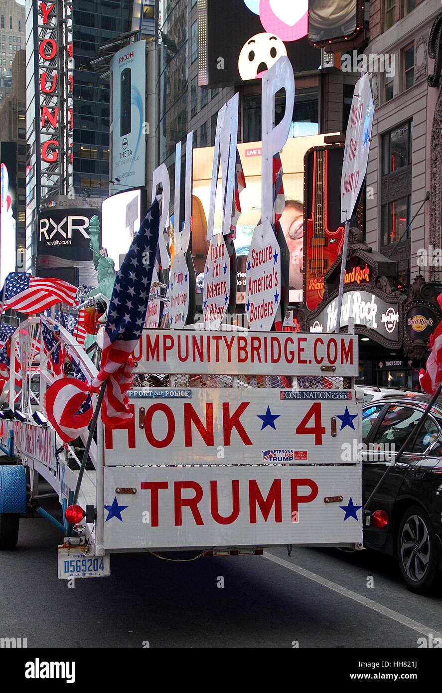 New York, NY, USA. 17th Jan, 2017. The Trump Unity Bridge with creator ...