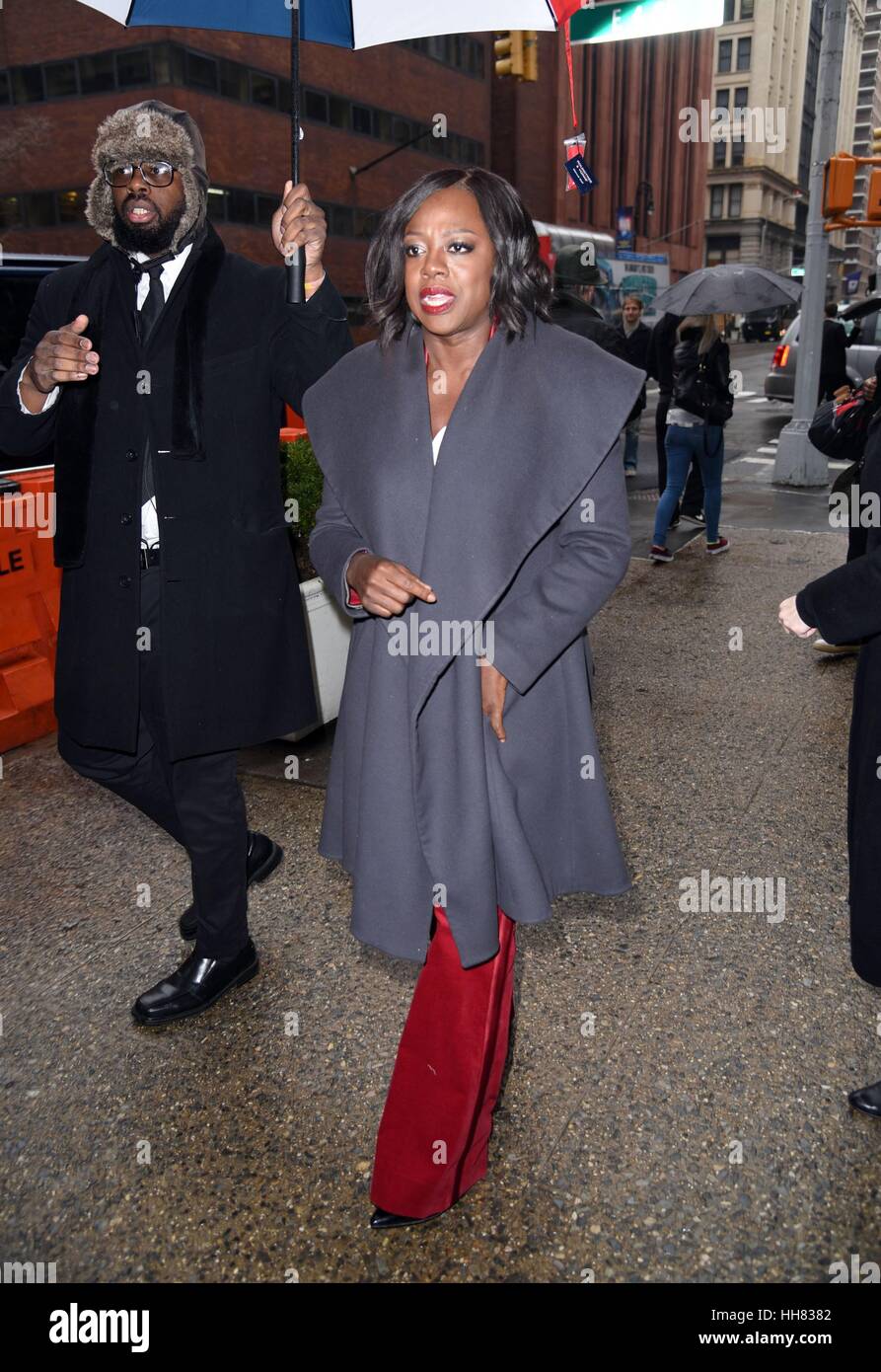 New York, USA. 17th Jan, 2017. Viola Davis seen out and about in New ...