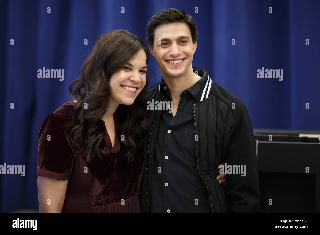 New York, USA. 17th Jan, 2017. Lindsay Mendez, Gideon Glick at the ...