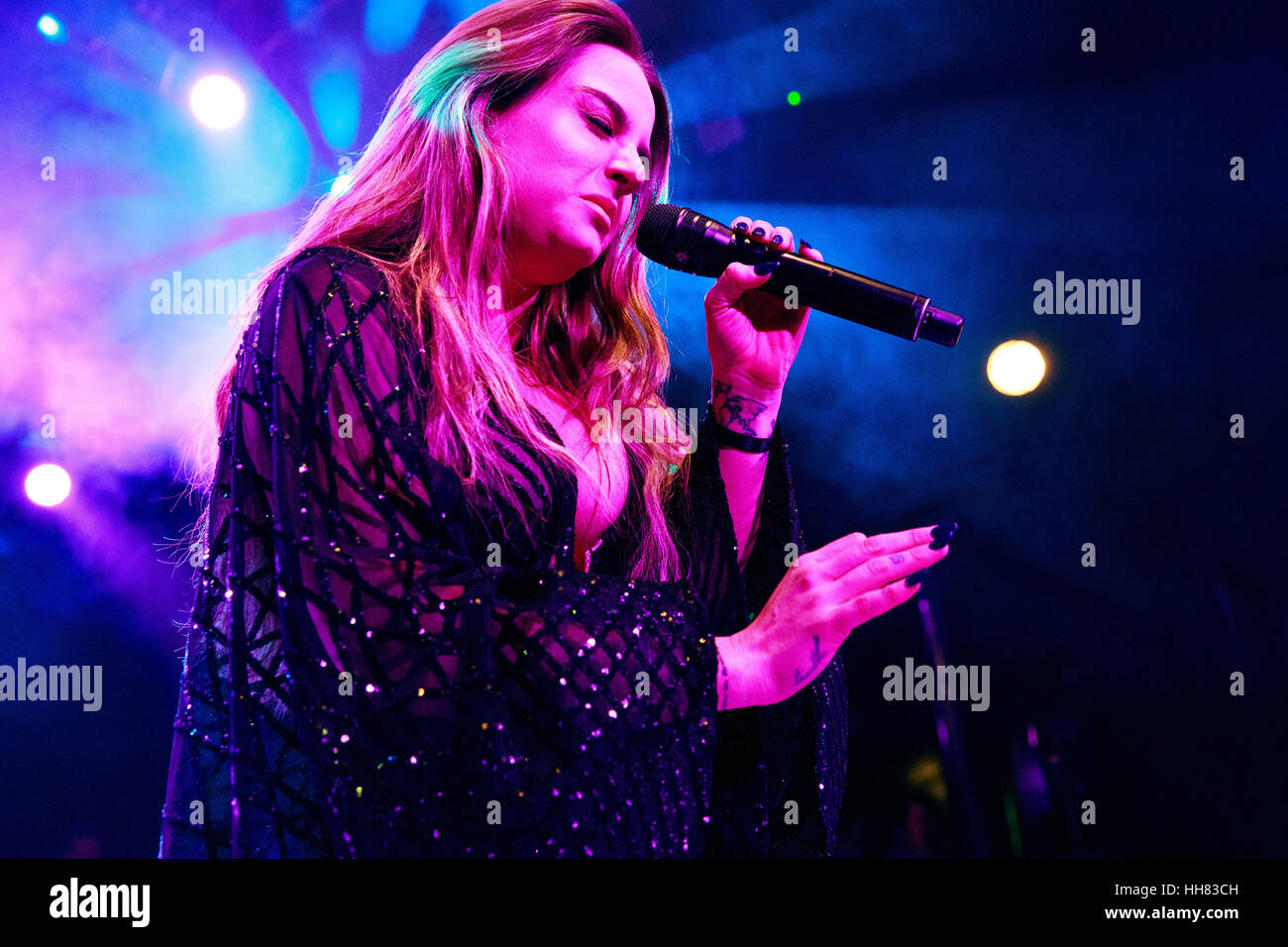 London, UK. 17th January, 2017. Singer-songwriter Jojo performs live at ...